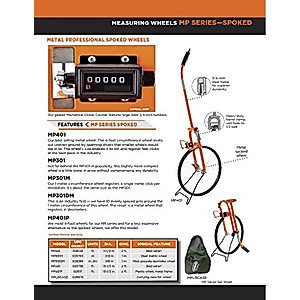 Keson MP401 Metal Frame Measuring Wheel with Spoked Wheel (Graduations: ft.), 15-1/2-Inch Diameter
