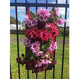 Vertical Wall Hanging Felt Fabric Planter Grow Bags/Hanging Garden Planter Kit Red Felt Waterproof Back 2 Pack x 3 Pocket for Indoor or Outdoor/Vegetable, Herb, Flower, Succulent or Seed Planter