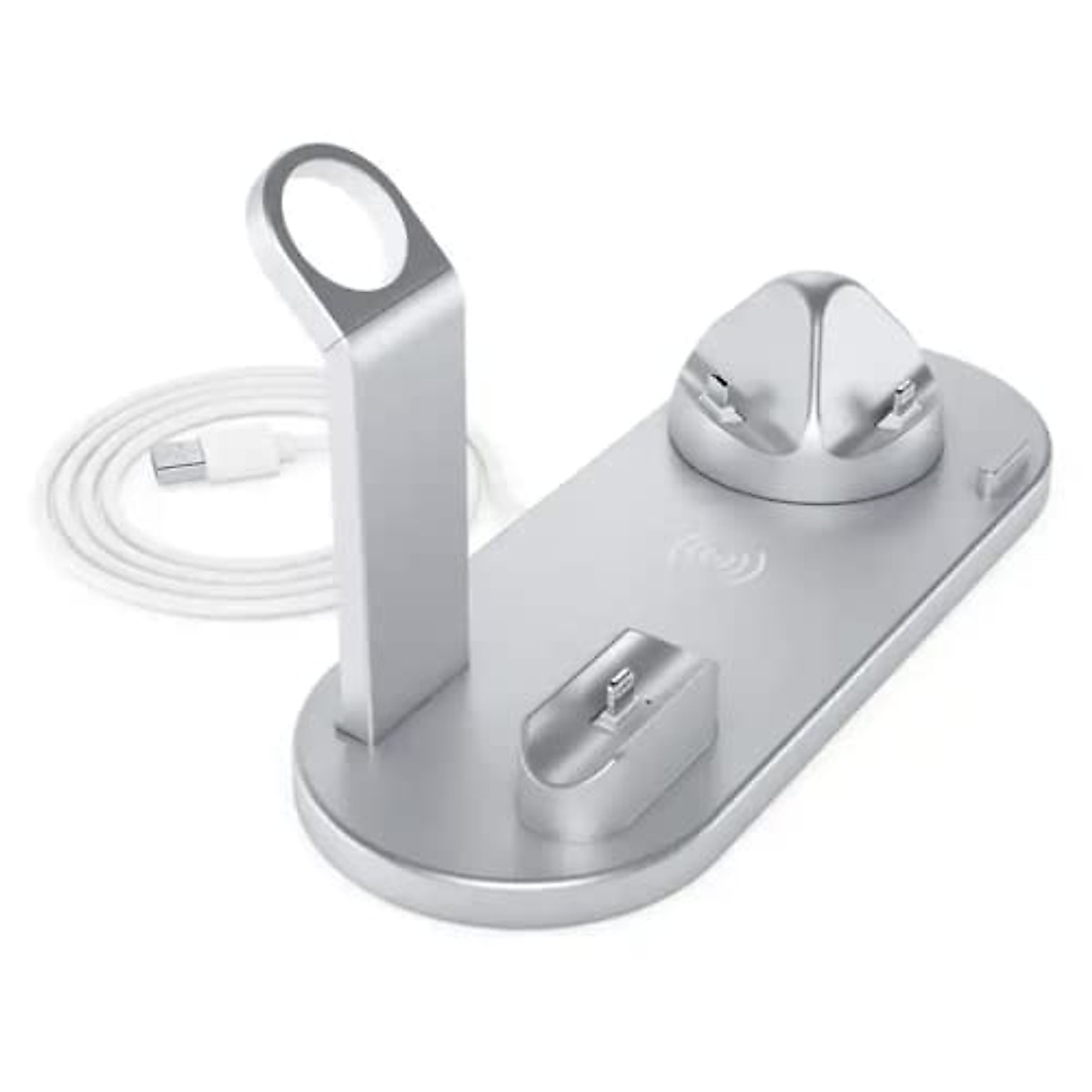 ZENDEU Wireless Charger - 6 in 1 Charger Station - Wireless Charging Station - Phone Charging Station - Wireless Charging Station for Apple Products - Phone and Watch Charging Station (Silver)