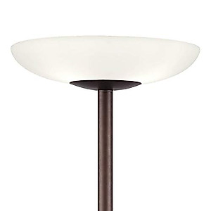Possini Euro Design Meridian Light Blaster Modern Torchiere Floor Lamp 72" Tall Oiled Rubbed Bronze Frosted Glass Shade CFL Bulbs for Living Room Reading House Bedroom Home Office
