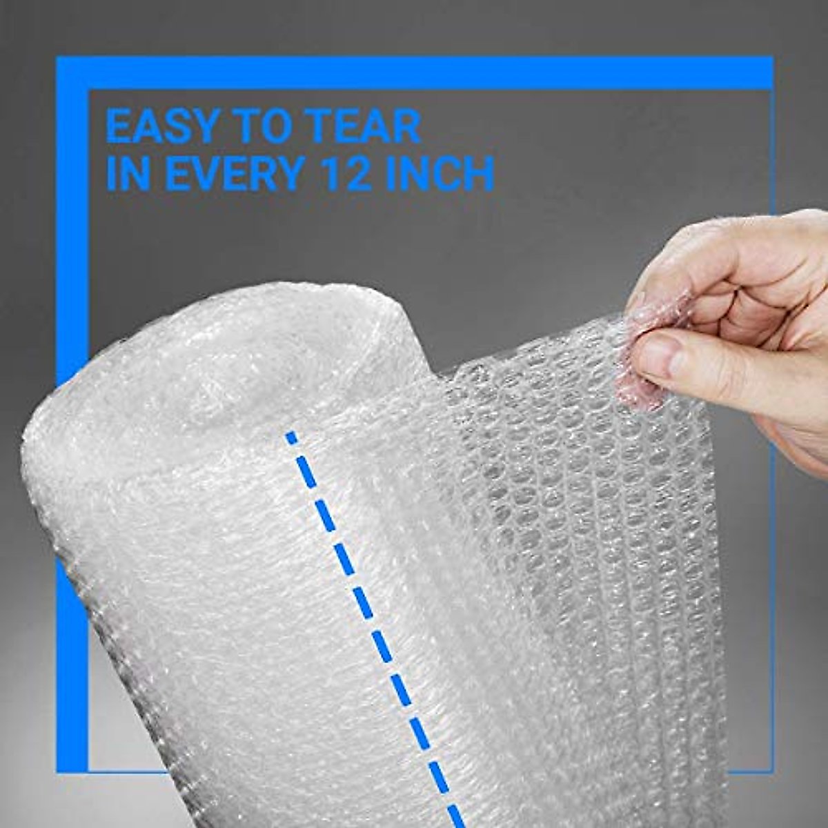 2-Pack Bubble Cushioning Wrap Rolls, 3/16" x 12" x 72' ft Total, Perforated Every 12", 20 Fragile Stickers for Packaging, Shipping, Mailing