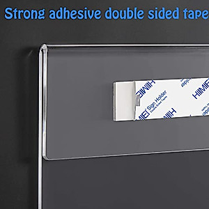 HIIMIEI 8.5x11 Acrylic Wall Sign Holder with Double Sided Tape, 8 1/2 x 11 clear plastic plexiglass sign holder for Office, Home, Store, Restaurant-No Drilling(6 Pack)
