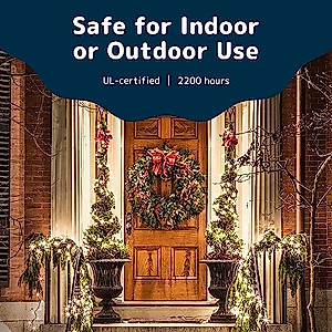 PREXTEX Christmas Lights (10 Feet, 50 Lights) - Clear White Christmas Tree Lights with Green Wire - Indoor/Outdoor String Lights - Warm White Twinkle Lights - Fairy Lights - Christmas String Lights