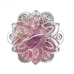 Ckakra Tuning Fork with Crystal Kit,Solfeggio Energy Tuners,963hz Crown Chakra,Sound Healing With Amethyst Kit,Meditation Accessories,Stress Relief Gifts for Women,Shiny Silver