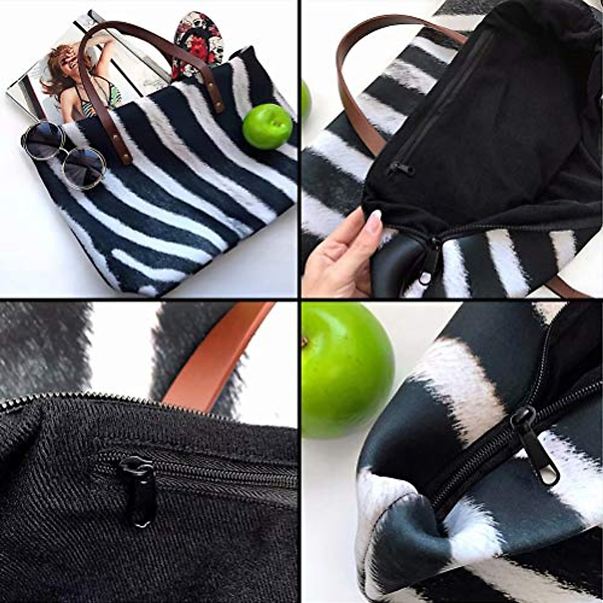 GIFTPUZZ Polynesian Women Handbags and Purses Ladies Shoulder Bag Large for Outdoor Party Satchel Tote with Long Wallet PU Leather Zip Pocket Cards Slots Spear Heads Design Tribal Hibiscus Purple