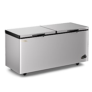 20 Cu Ft Chest Freezer - Large Commerical Deep Freezer with Removable Baskets - Top Open Door Compact Freezer w/Adjustable Temperature Quiet Energy Saving for Families Office and Garage - Silver