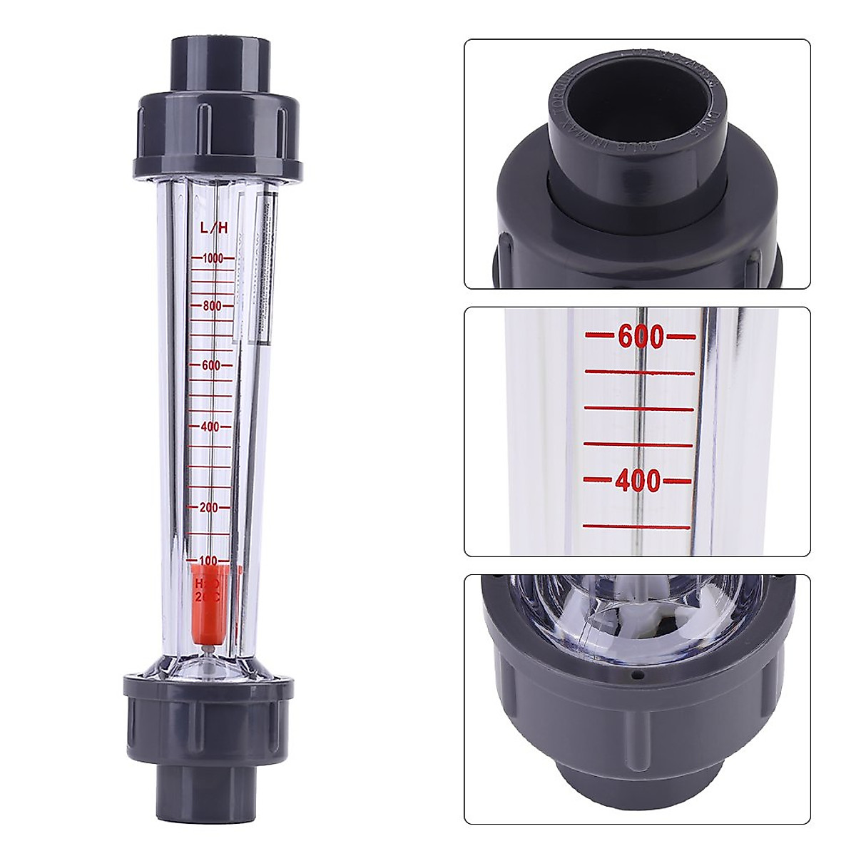 LZS 15D Flowmeter, Liquid Flowmeter Flow Plastic Tube Type 100 1000L H Water Flow Meter Flowmeter