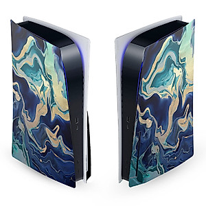 Head Case Designs Officially Licensed Monika Strigel Indigo Art Mix Vinyl Faceplate Sticker Gaming Skin Decal Cover Compatible With Sony PlayStation 5 PS5 Disc Edition Console