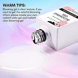 Makartt Clear Blooming Gel 15ml UV LED Soak Off Nail Art Polish for Spreading Effect Marble Nail Polish Gel Paint Nail Designs for DIY Spring Summer Color Flower Watercolor Magic Beauty Gift