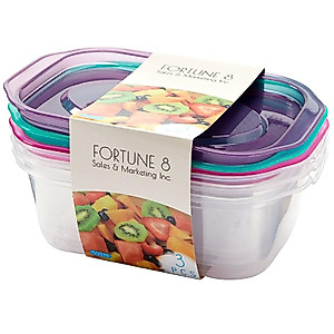 The Lakeside Collection Set of 3 Food Storage Containers with Lids