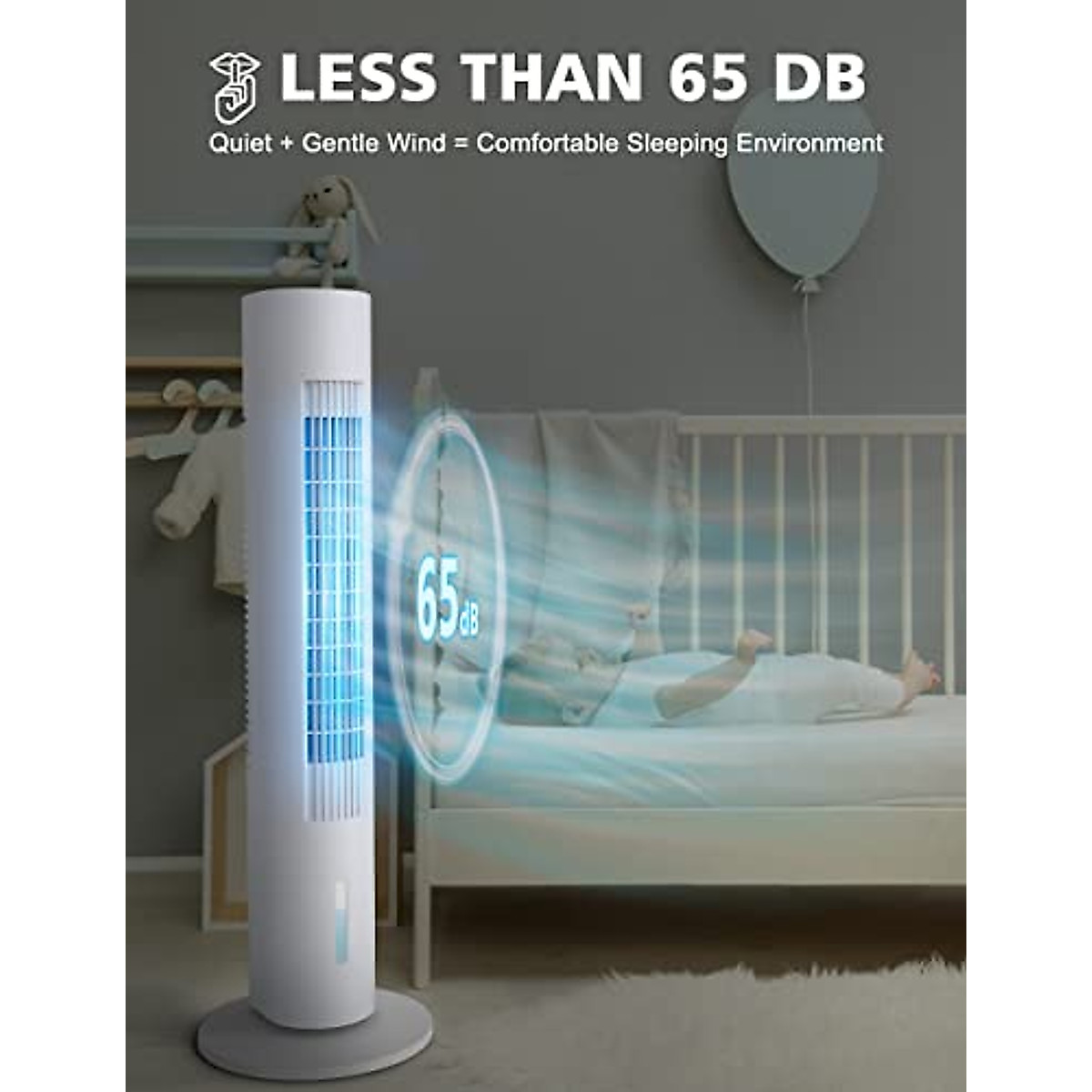 3-In-1 Evaporative Air Cooler, 1S Cooling Fan w/Remote Control & 65dB, Portable Room Cooler w/Cooling Mode, 60° Oscillation Evaporative Cooler, Air Conditioner Portable for Room Office, 4 Ice Packs