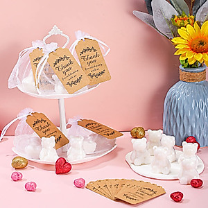50 Pack Bear Soap Favors White Baby Shower Soap Favors with Thank You Cards and Packaging Bags for Boys Girls Kids Baby Shower Decoration Guest Gift Supplies