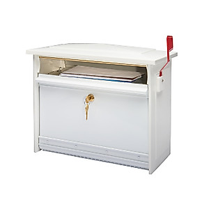 Architectural Mailboxes Mailsafe Aluminum, Locking, Wall Mount Mailbox, MSK00WAM, White, Medium Capacity