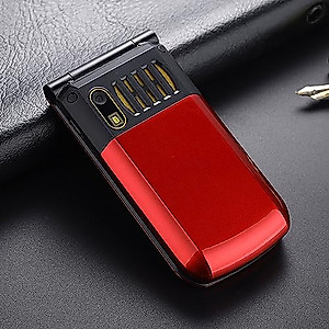 Senior Cell Phone, Flip Design, Dual Screens, Big Buttons, Clear Sound, SOS with GPS, 4G Unlocked (Red)