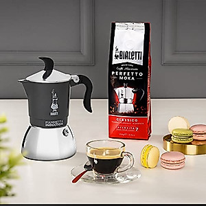 Bialetti Fiammetta Moka Pot – 4 Cup Espresso Maker – Grey Italian Stovetop Coffee Maker – Compatible with Induction Hobs