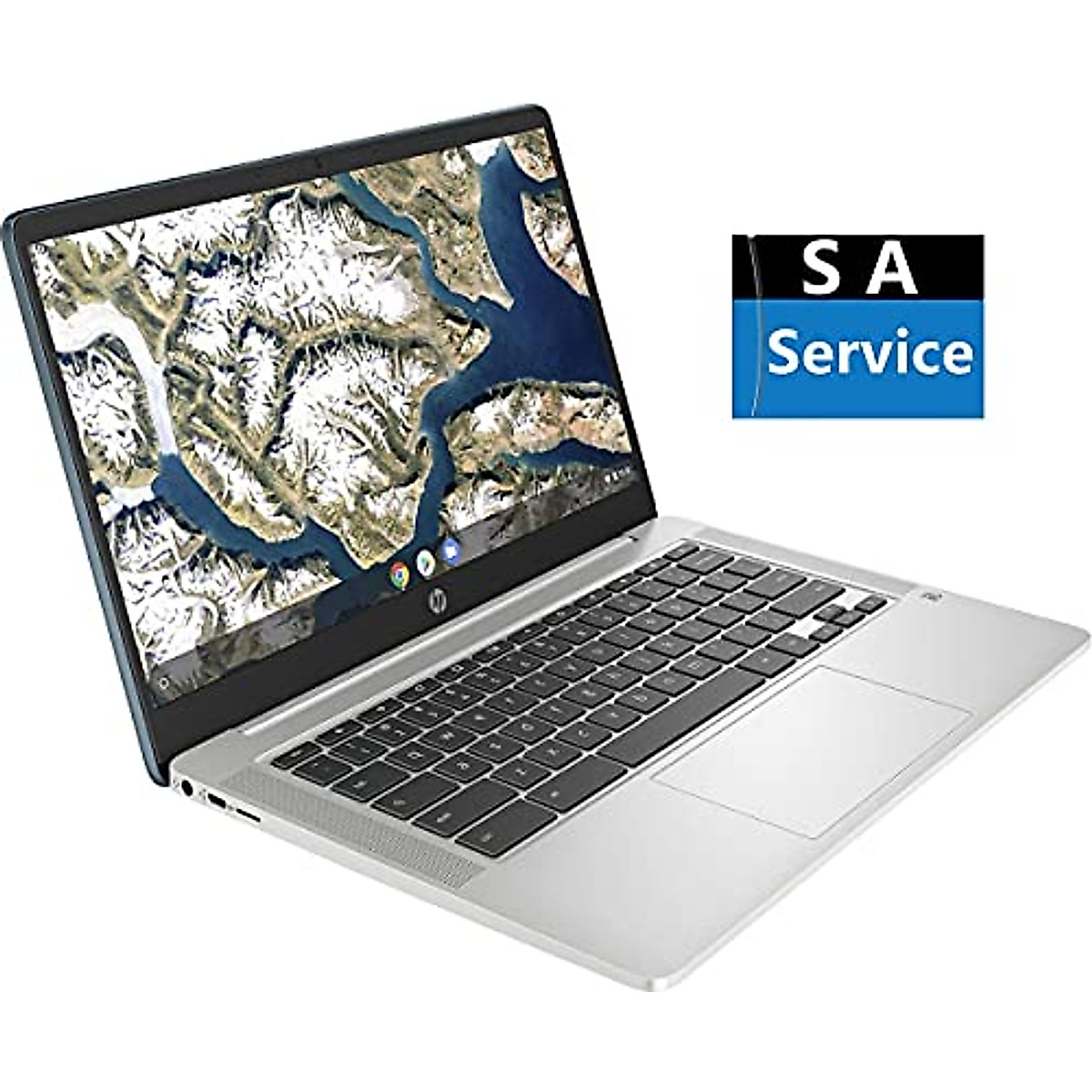 HP 14in Touchscreen Chromebook, Intel Celeron N4000, 4GB RAM, 128GB eMMC, WiFi, Bluetooth, Webcam, Audio by B&O, SA Service, Chrome OS, Brilliant Blue (Renewed)