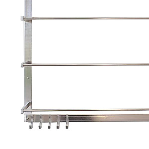 harayaa Wire Spool Rack with 4 Rods, Wall-Mounted Steel Thread Holder Ribbons Organizer with Hanging Tools for Organize Sewing Embroidery Thread, Silver, 60x53cm