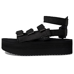 Teva Women's Flatform Mevia Leather Sandal, Black, 8