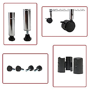 Apollo Hardware Chrome 3-Shelf Wire Shelving with Wheels 14"x36"x36"