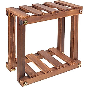 ABOOFAN Wooden Stool Plant Stand Flower Pot Display Shelf Bonsai Rack Decorative Plant Riser Holder for Indoor Home 1 Set