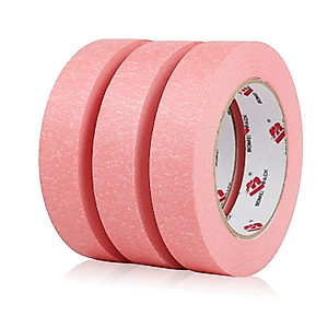 BOMEI PACK Pink Painters Tape 0.94-Inches x 55 Yards (3-Pack), Painters Masking Tape Bulk - Sharp Edge Line Technology, Produces Sharp Lines | Residue-Free and Artisan Grade Wall Trim Tape