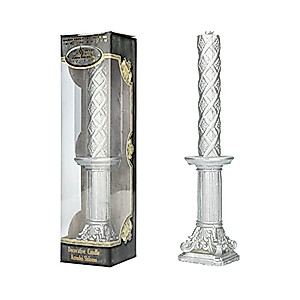 Shalhevet Light Elegante Long Lasting Jerusalem Solomon Pillars Havdalah Candle (Silver)