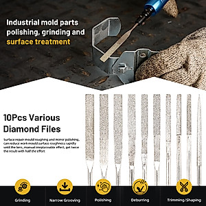 SI FANG Turbine Reciprocating Pneumatic Ultrasound Grinder Micro Pneumatic Air Pencil Die Grinder Kit for Mould Metal Lapping Filing Grinding Buffing Polishing Sanding Tools