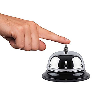 2 Pack Call Bell Front Desk 3.35 inch Silver Metal Anti-Rust Ringing Service Bell, for Hotels, Offices, Pet Dog Training, Schools, Reception, Restaurants, Warehouses, Elderly and Kids Hospitals