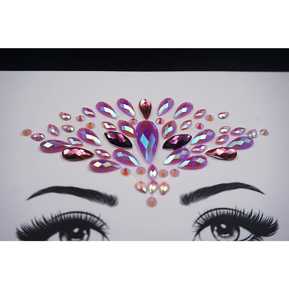 face jewels festival for women mermaid purple face gems glitter halloween Rhinestone Face tattoo Eyes face body temporary tattoos for edm music festival (S056)