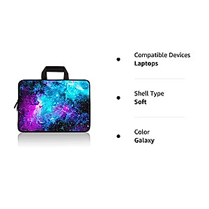 14 14.1" 14.2" 15" 15.4" 15.6" inch Inch Laptop Sleeve Case Protective Bag with Outside Handle,Ultrabook Notebook Carrying Case Handbag Compatible with Dell Toshiba HP Chromebook(Galaxy)