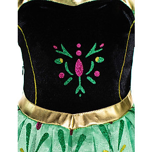 Party Chili Princess Costumes Birthday Party Fancy Dress Up for Little Girls with Wig,Crown,Mace,Gloves 5-6 Years (130)