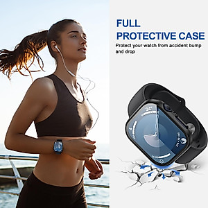 12 Pack Case with Tempered Glass Screen Protector for Apple Watch 44mm SE 2 Series 6 5 4 SE, Cuteey Full Protective Matte PC Cover for Iwatch 44mm Accessories