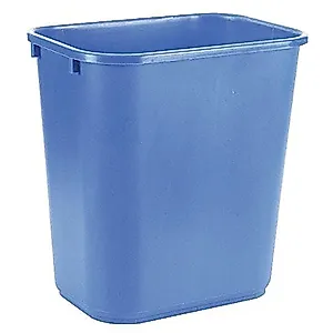 Tough Guy 7 gal Rectangular Recycling Wastebasket, Plastic, Blue - 4UAU5 Pack of - 2
