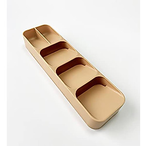 Compact Cutlery Silverware Organizer Kitchen Drawer Tray, Small, Nude Color