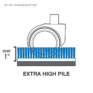 ES Robbins Chair Mat Extra-High Pile Carpet, 46"x60", Beveled Edge