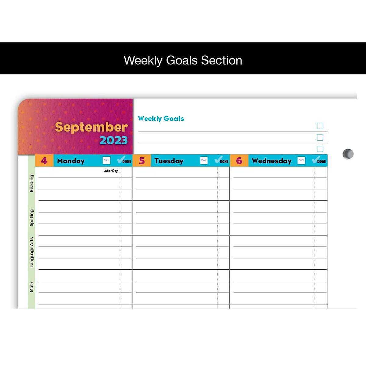 Dated Elementary Student Planner 2023-2024 Academic School Year, Large (8.5" by 11") Matrix Style Datebook with Classic Elementary Matrix Cover