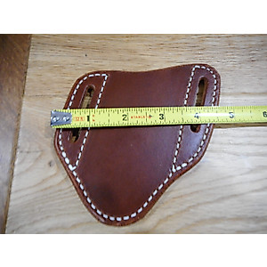 Pancake custom Leather knife Sheath fits a Buck 110/112 right draw. Buffalo leather. Golden Brown