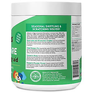 Jack&Pup Dog Allergy Chews - Bark Buddies Aller-Care Soft Chew Bites Itch Relief for Dogs & Allergy Support for Dogs - Dog Immune Supplement, Dog Skin Allergies Treatment and Anti Itch for Dogs 120ct