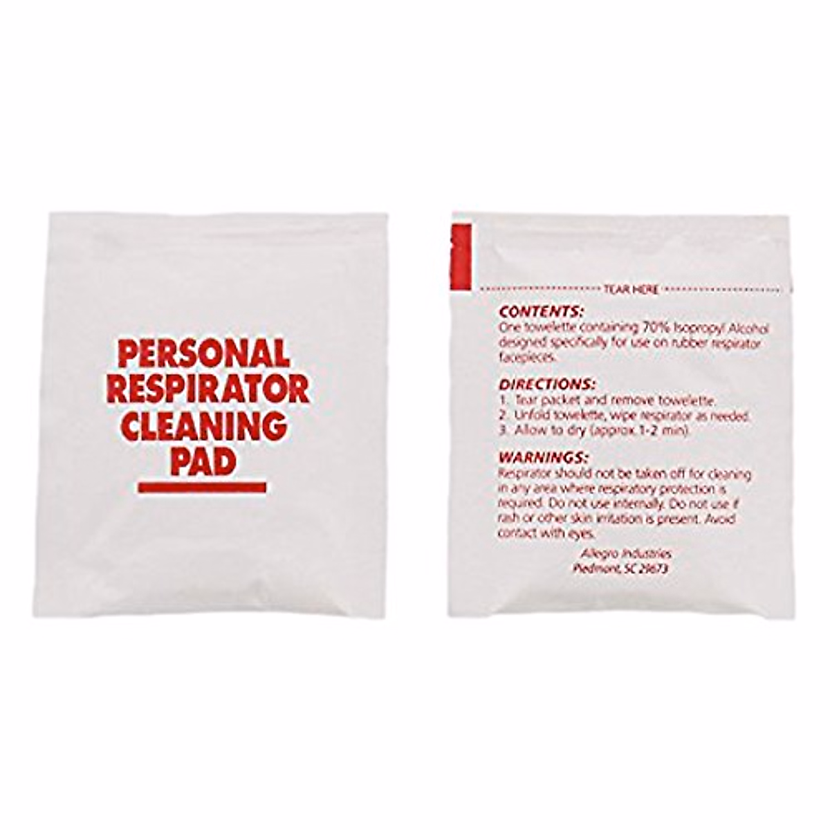 Allegro 1001 Respirator Cleaning Pad, 8" x 5", White - 037-1001