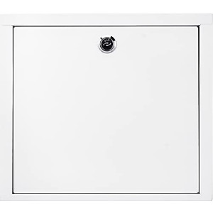 Barska Key Lock Wall Mount Small Security Magnet Erase Pad, Shelf, Stickers Medical Cabinet, White