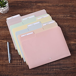 Mr. Pen- Poly File Folders, 1/3 Cut Tab, 6 Pack, Morandi Colors, Letter Size, Colored File Folders, Letter File Folders, Color Folders, Office File Folders, Office Supplies File Folders, File Folder