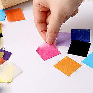 Shindel 7200 Sheets Square Tissue Paper, 1 Inch Art Rainbow Confetti Paper Bulk 40 Multicolor Tissue Mosaic Squares for Kids Collage Crafts DIY Projects