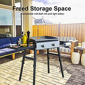 Outdoor BBQ Grill Side Shelf for Blackstone 17/ 22/ 28 Inch, Propane Grill Side Shelf, Table Grill Side Shelf Blackstone Accessories Griddle Caddy, Outdoor BBQ Table Shelf to Store Inside Barbecue Grill