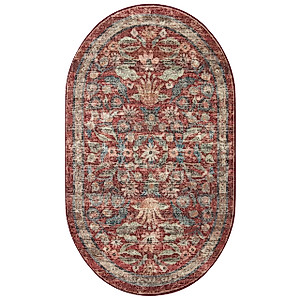 Loloi Rifle Paper Co. x Courtyard Crimson 5'-0" x 7'-6" Area Rug
