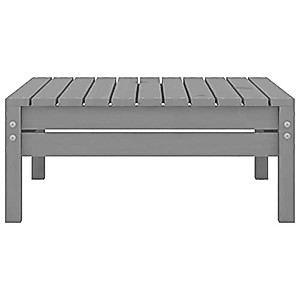 Solid Pinewood Patio Footstool Features a Modular Design for Home Garden Lawn Porch Poolside, Easy to Move Around Outdoor Furniture, 25" x 25" x 11.2", Gray