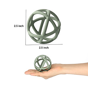TOPGOMES Baby Teether Ball Toy, BPA Free Silicone Soft Ball Easy to Hold Teether for Babies Ages 6 Months+ (Sage)