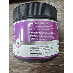 Calming Hemp Chews for Dogs 150PCs Dog Calming Treats and Bites with Hemp Oil - Anxiety and Stress Relief for Dogs Puppy Melatonin Sleep Aid Calm Dog, Noise, Thunder, Barking, Separation, Chewing