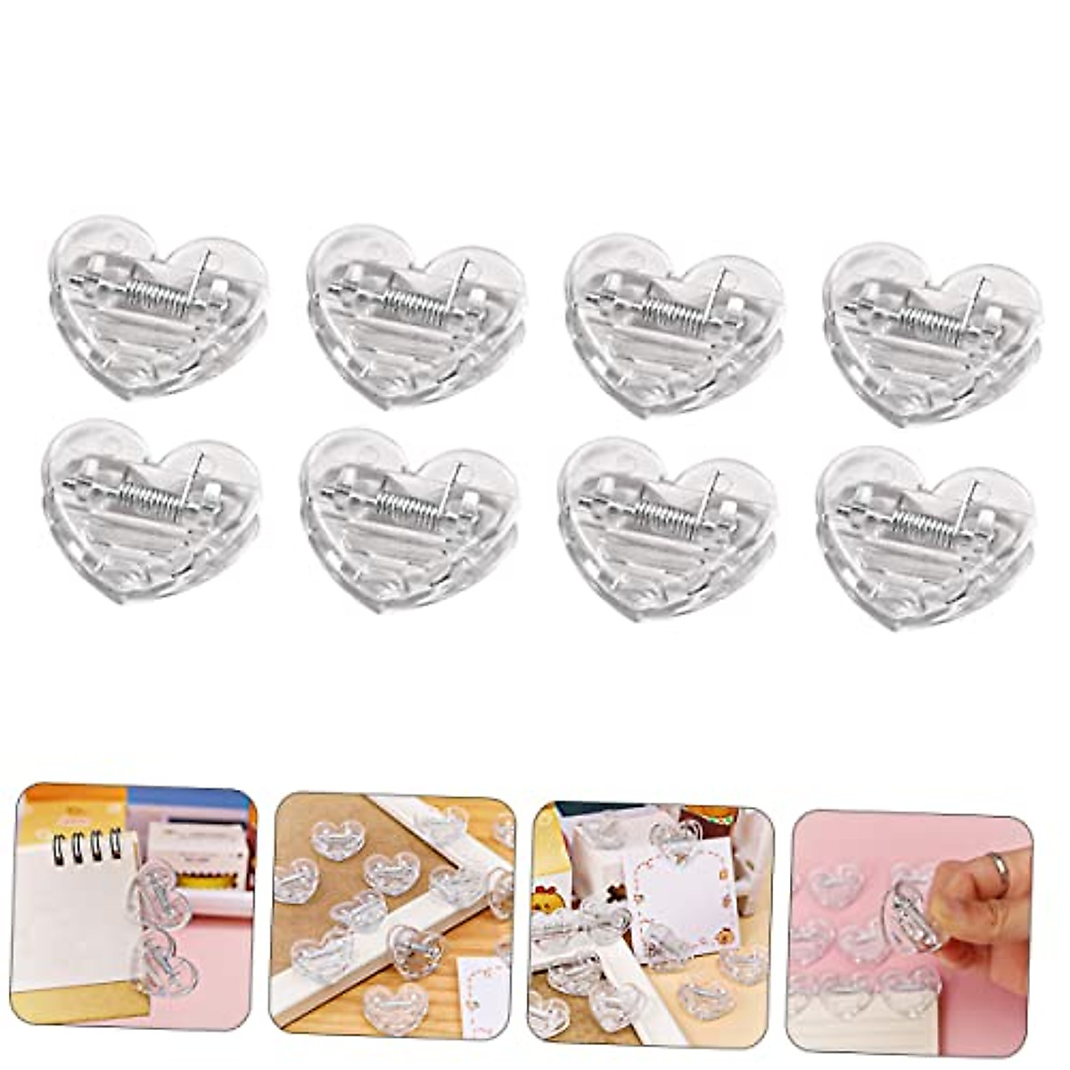Tofficu 60 Pcs Transparent Love Clip Food Storage Sealing Clips Frog Chip Clips Magnets Sealing Clips Chip Bag Clamps Food Bag Clips Hinge Paper Clips Mini Chips Plastic Girl Wallet Heavy