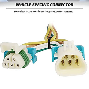 MECMO 4 Way Flat Trailer Wiring Harness for 1998-2004 Chevy S-10/GMC Sonoma & 1998-2000 Isuzu Hombre, Plug-in Simple Custom-Fit T-Connector 4 Pin Trailer Hitch Wiring