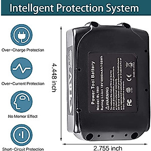 Gamrombo 2Packs Upgraded to 6.0Ah 18V BL1860B Li-ion Replacement Battery Compatible with Makita 18V Battery BL1815 BL1830 BL1835 BL1840 BL1850 BL1860 LXT400 194205-3 Fit Cordless Power Tools